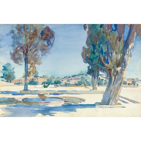 Garden by John Singer Sargent Giclee Print Oil Painting Black Frame Size 26" x 19" - Bed Bath ...